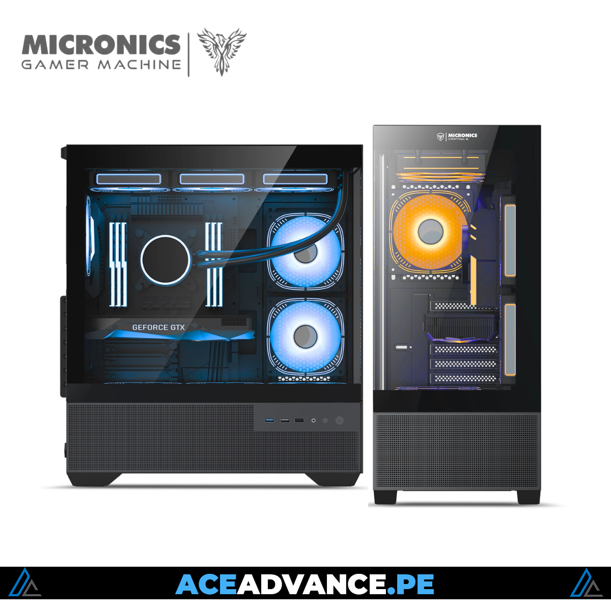 CASE GAMER KRIPTON 6 FANS PECERA ARGB BLACK, [SIN CATEGORIA]
